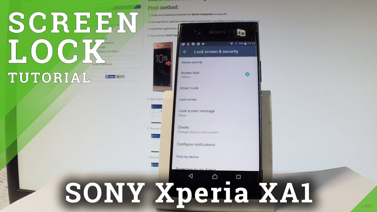 How to Set Up Screen Lock on SONY Xperia XA1 - Add Pattern & Password ...