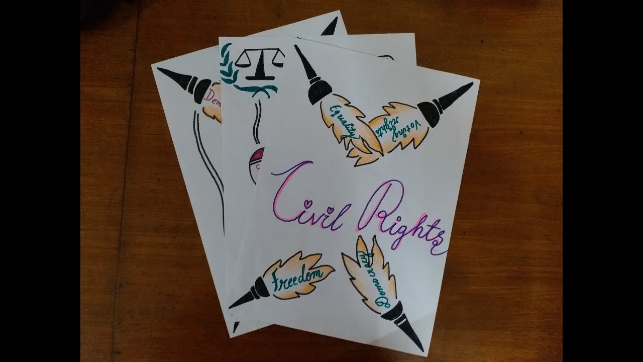 DIY ||Border Design For Project File Related To Citizen Rights || Back ...