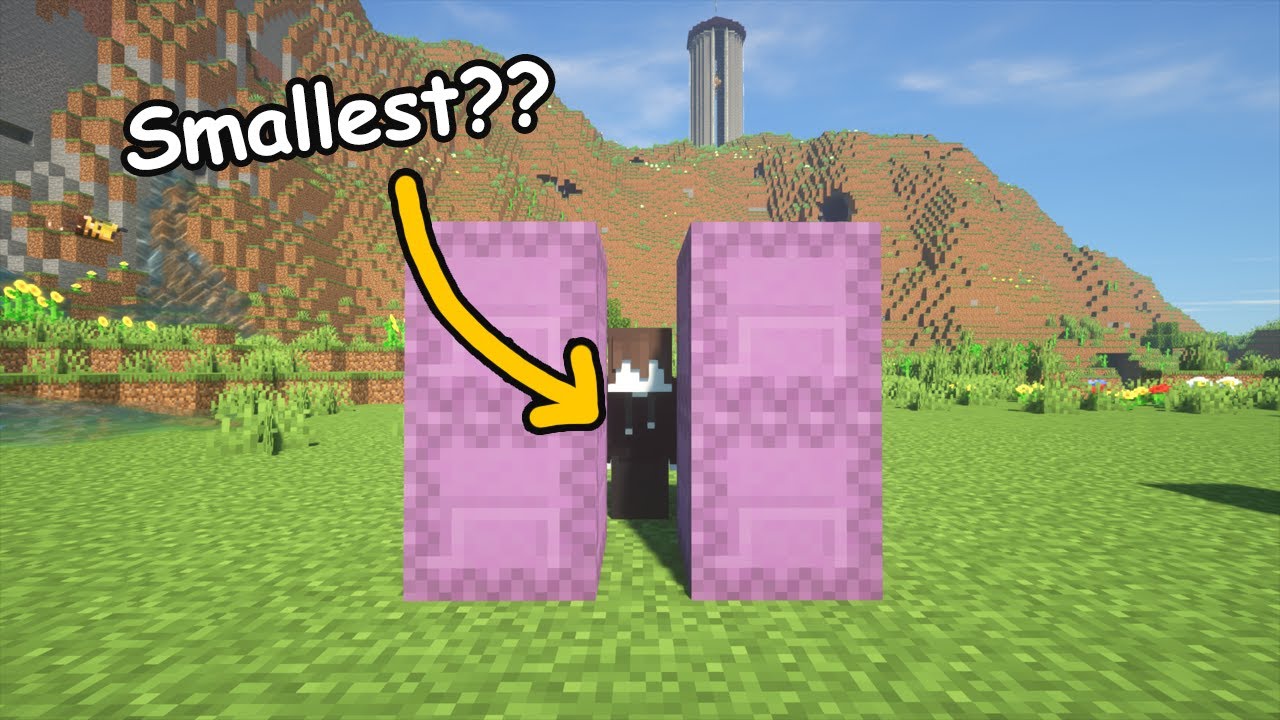 what's the smallest gap that you can walk through? | #minecraft - YouTube