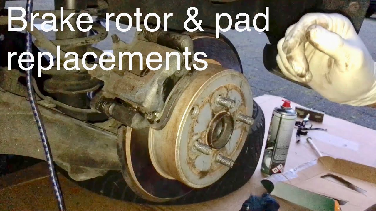 How to replace the REAR brake rotors and brake pads & adjust hand brake ...