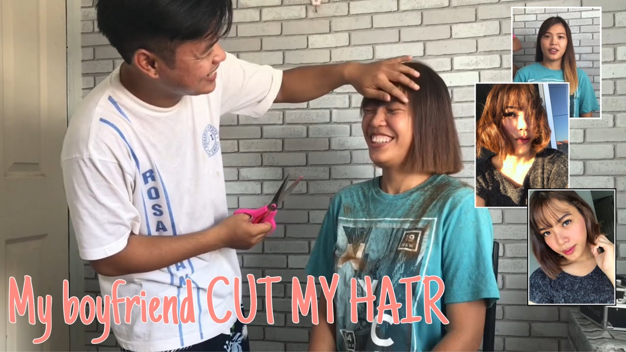 I let my Boyfriend CUT MY HAIR😝😂 - YouTube