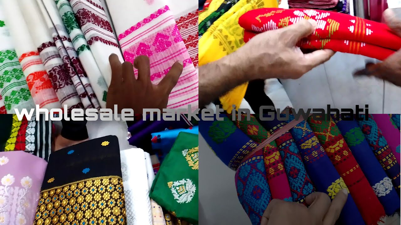 Assamese traditional mekhela sador (handloom /wholesale market) - YouTube