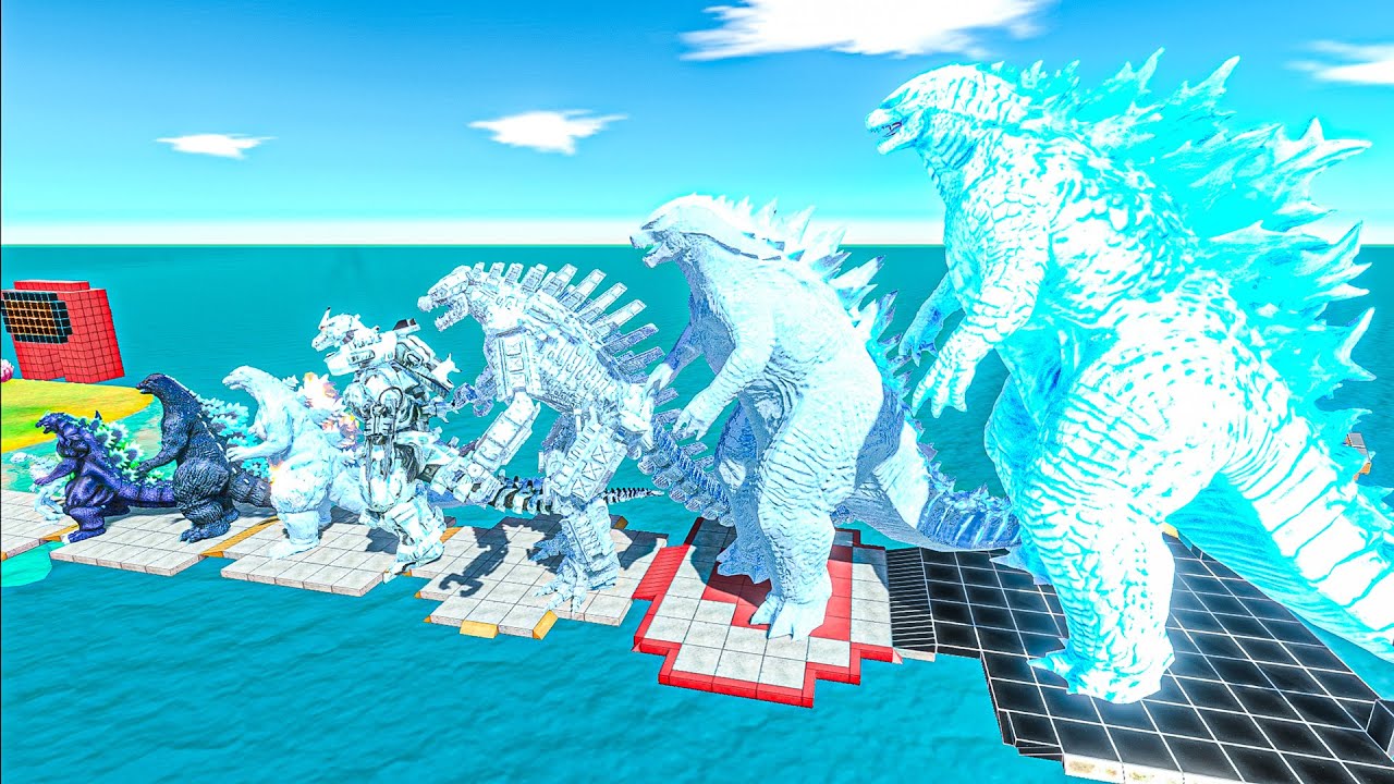 EVOLUTION of Frostbite GODZILLA Size Comparison Team Ice VS Ghidorah ...