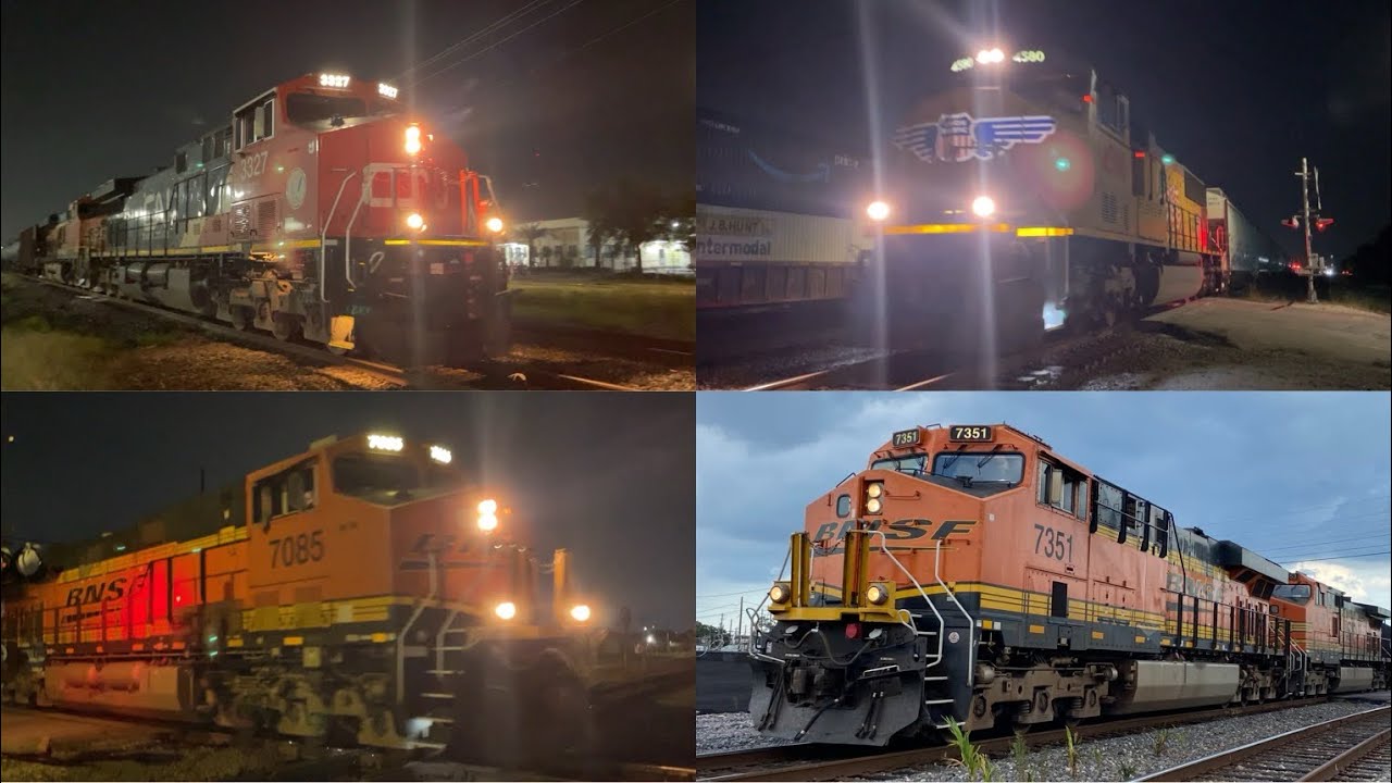 A Few Trains in Houston ft CN AC44 leader, Solo 70M leader, UP AC44 w ...