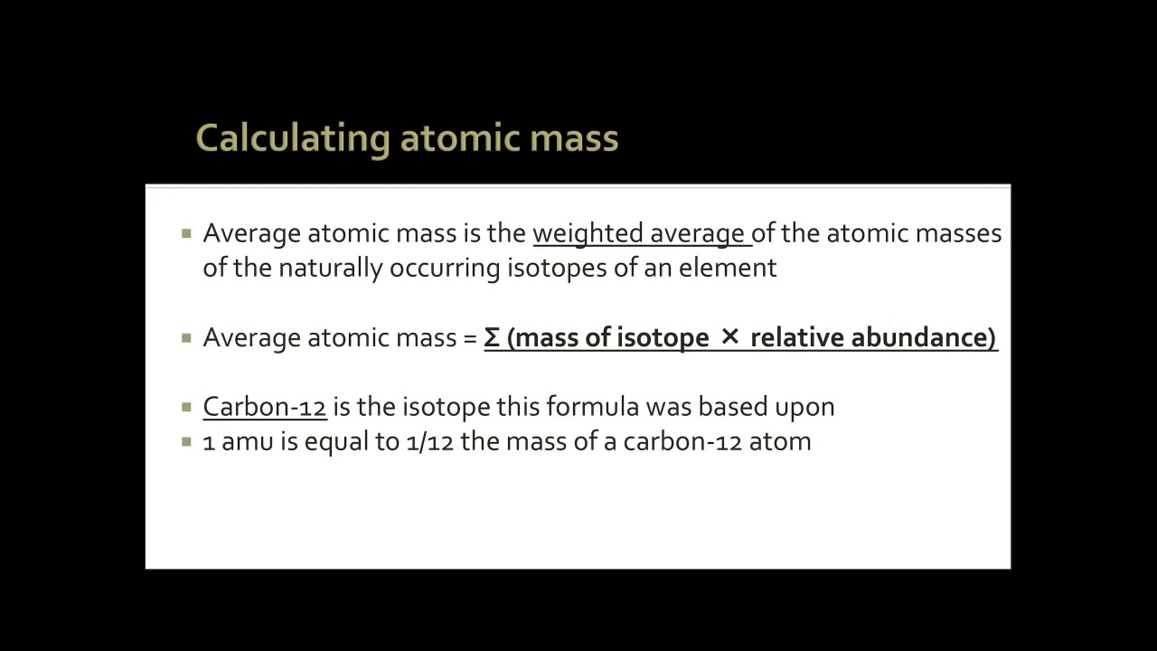 Calculating Average Atomic Mass (2.5) - YouTube