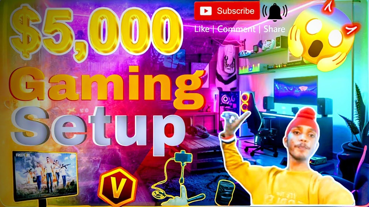 5 lakh ka gaming setup😱 I made a gaming setup 😍 #freefire #funny # ...
