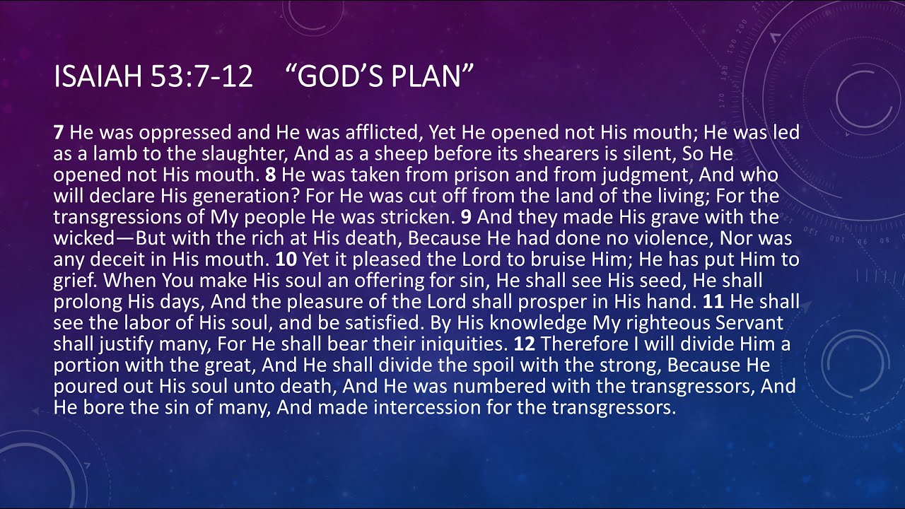 God's Plan | Isaiah 53:7-12 - YouTube