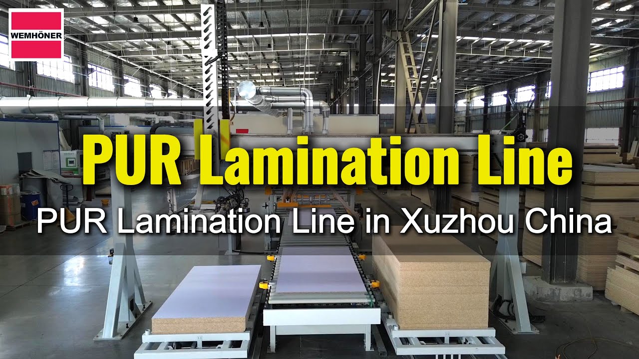 PUR Lamination Line in Xuzhou China - YouTube