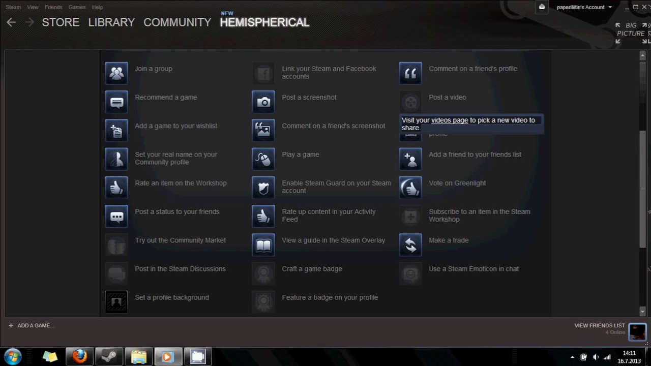 Steam Visit your videos page to pick a new video to share - YouTube