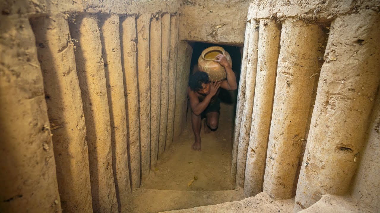 Amazing Man Built The Most Secret Underground House in the Jungle Alone ...