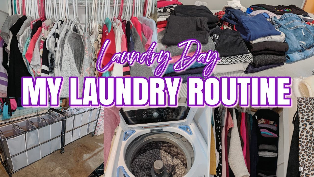 CLEAN WITH ME : MY LAUNDRY ROUTINE : SAHM CLEANING MOTIVATION ...