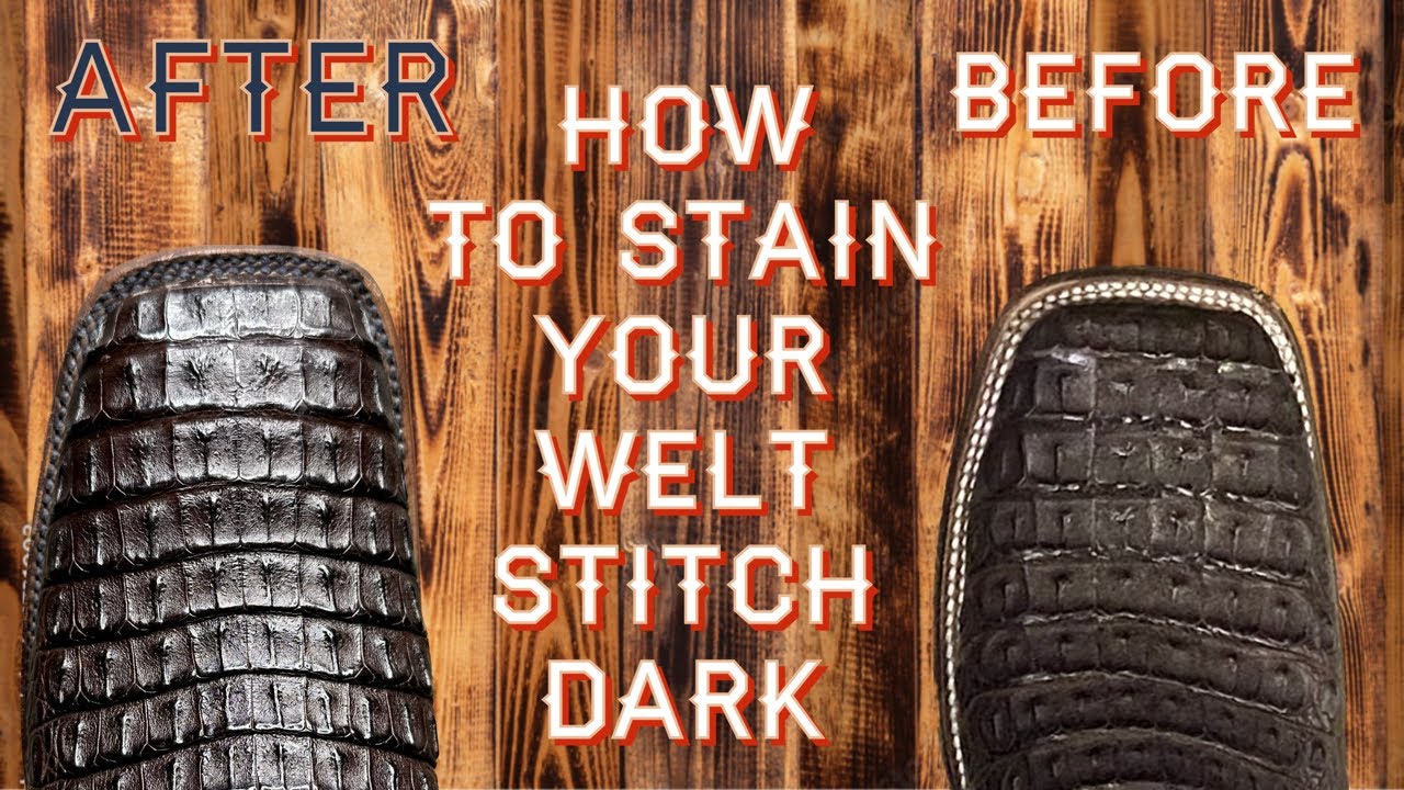 How to stain your welt stitches dark - YouTube