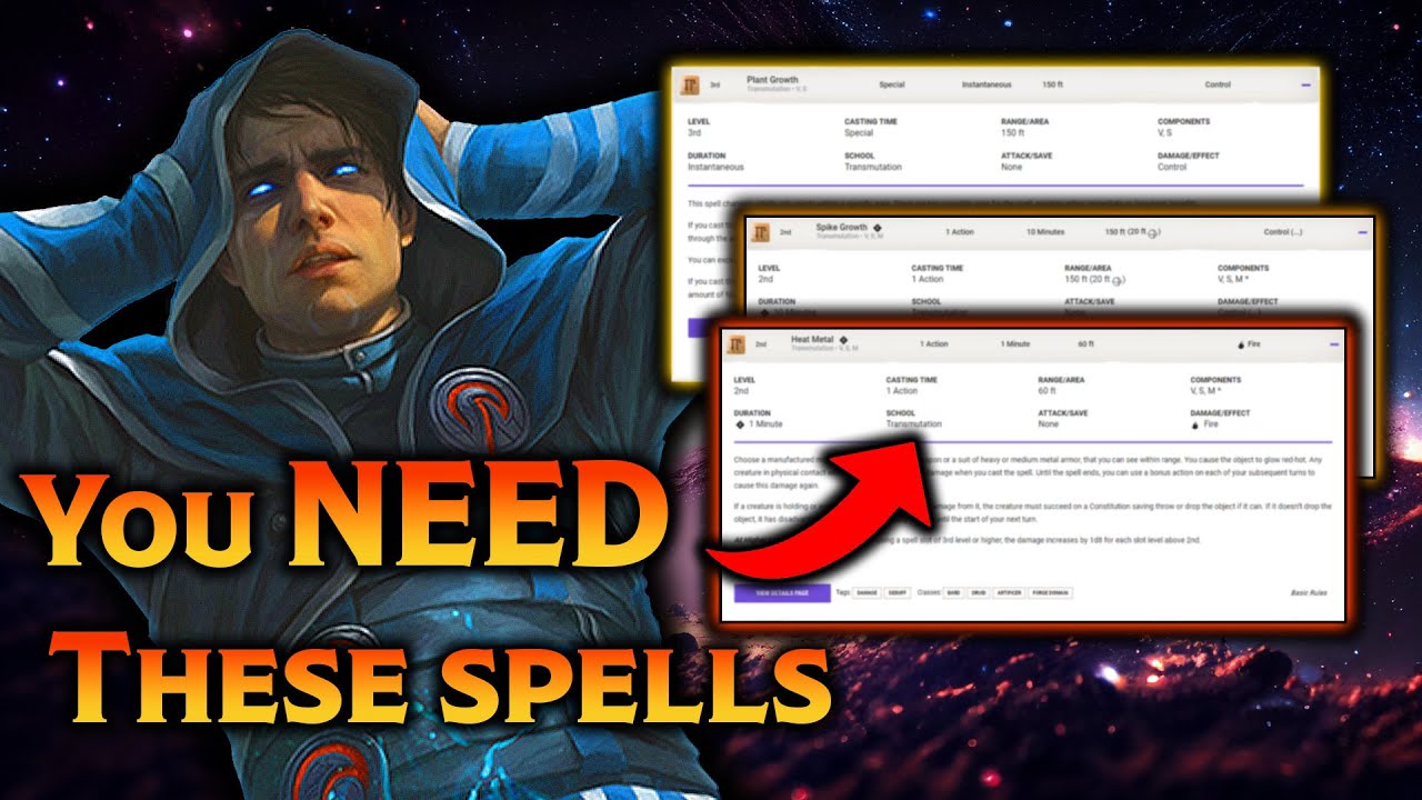 The BEST Transmutation Spells in D&D 5e - YouTube