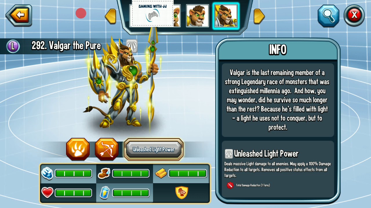 Monster Legends Valgar the Pure VIP special move - YouTube