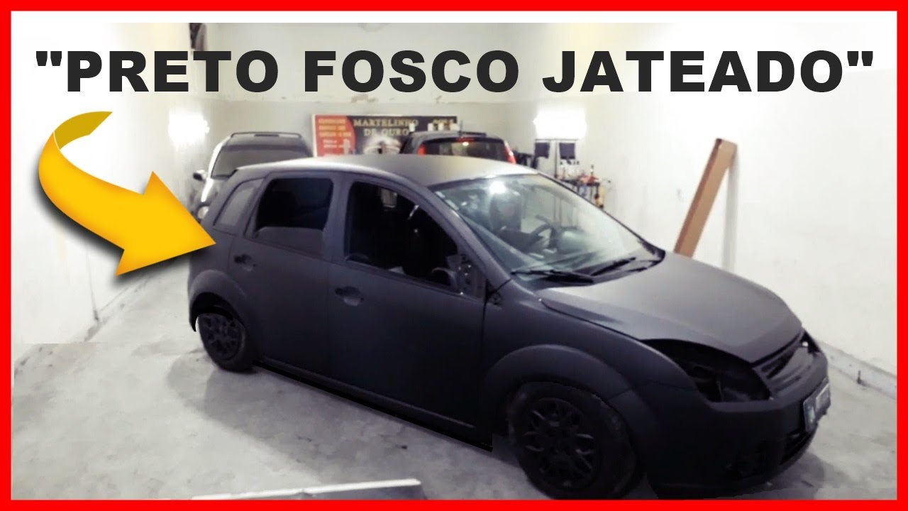 Envelopamento no Preto fosco Jateado Carro inteiro - YouTube