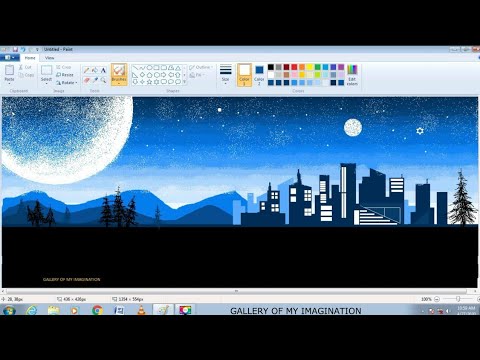 City Scenery Drawing MS paint || MS Paint Tutorial video - YouTube