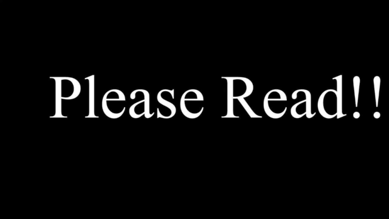 Important... Read please! - YouTube