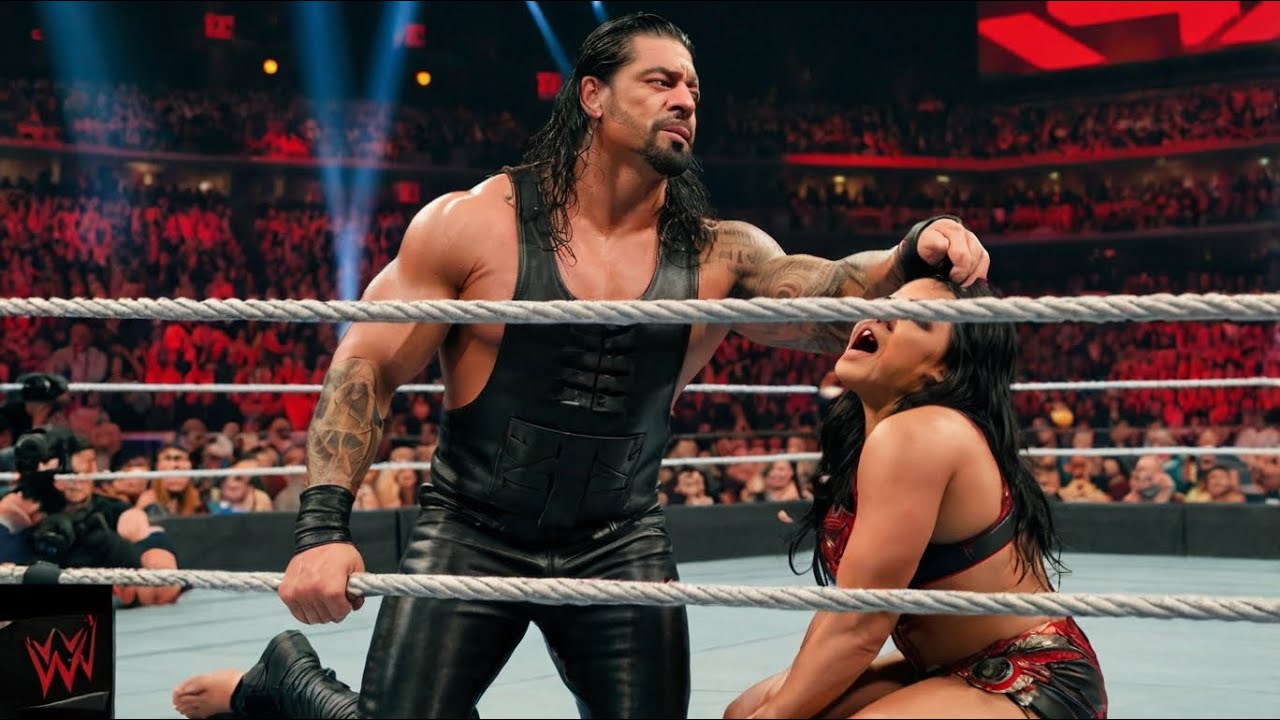 UNSEEN MATCH - WWE LIVE ROMAN REIGNS vs RONDA ROUSY WWE RAW FIGHT DEC ...