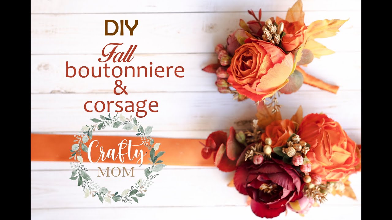 How To Make Fall Corsage Boutonniere Hair Comb - YouTube