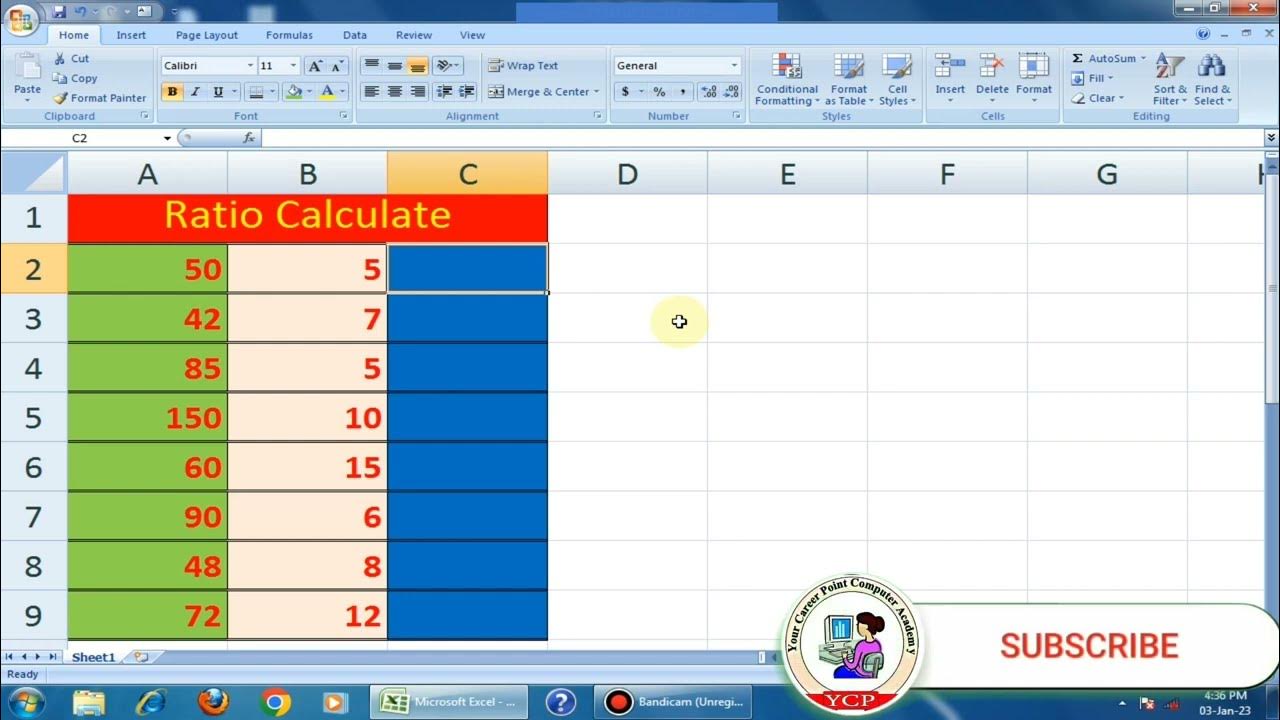 Excel Trick-18||Ratio Calculation in worksheet|how to calculate and display ratio in excel ...