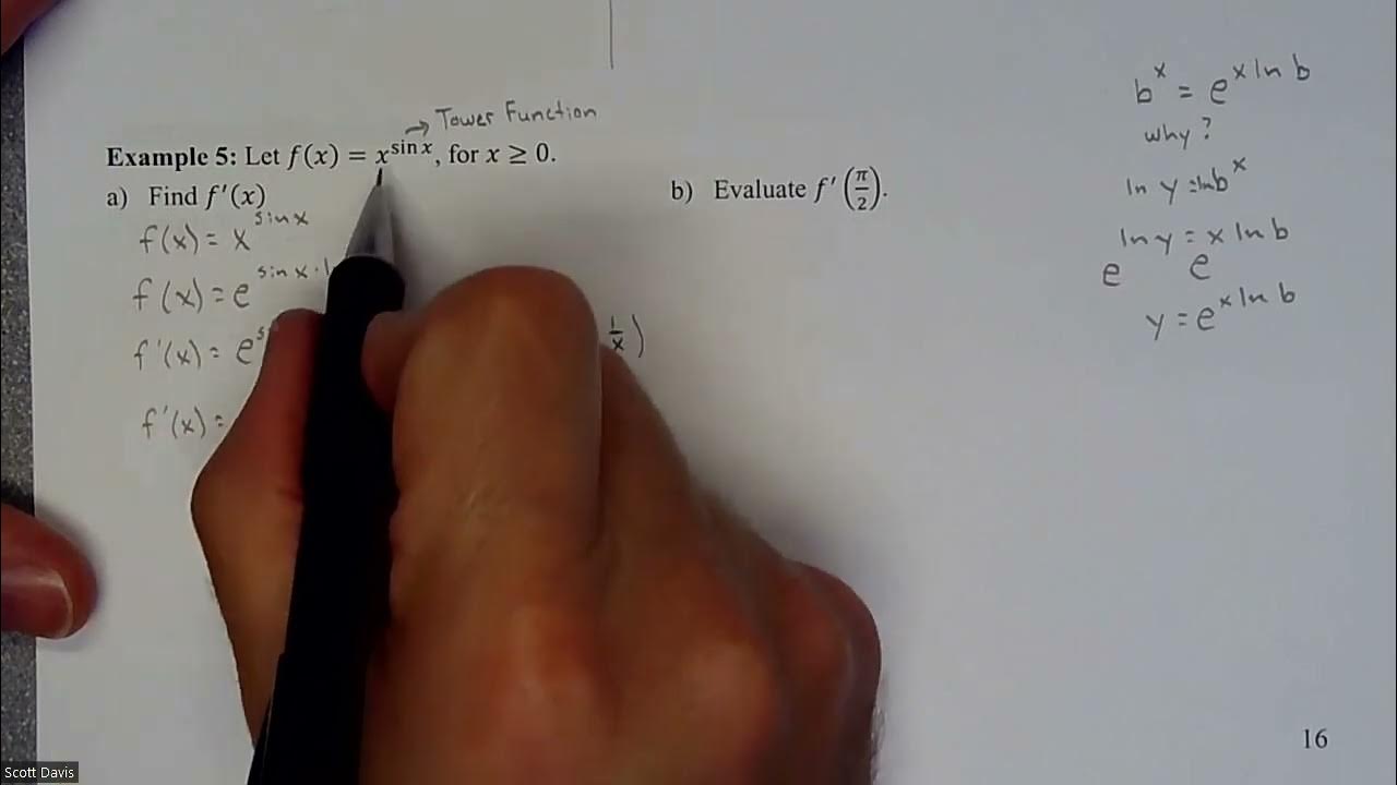 Calc 1 - Derivatives Involving a Tower Function - Part 1 - YouTube