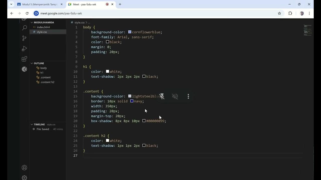 penjelasan kode HTML (index.html) dan CSS (style.css) - YouTube