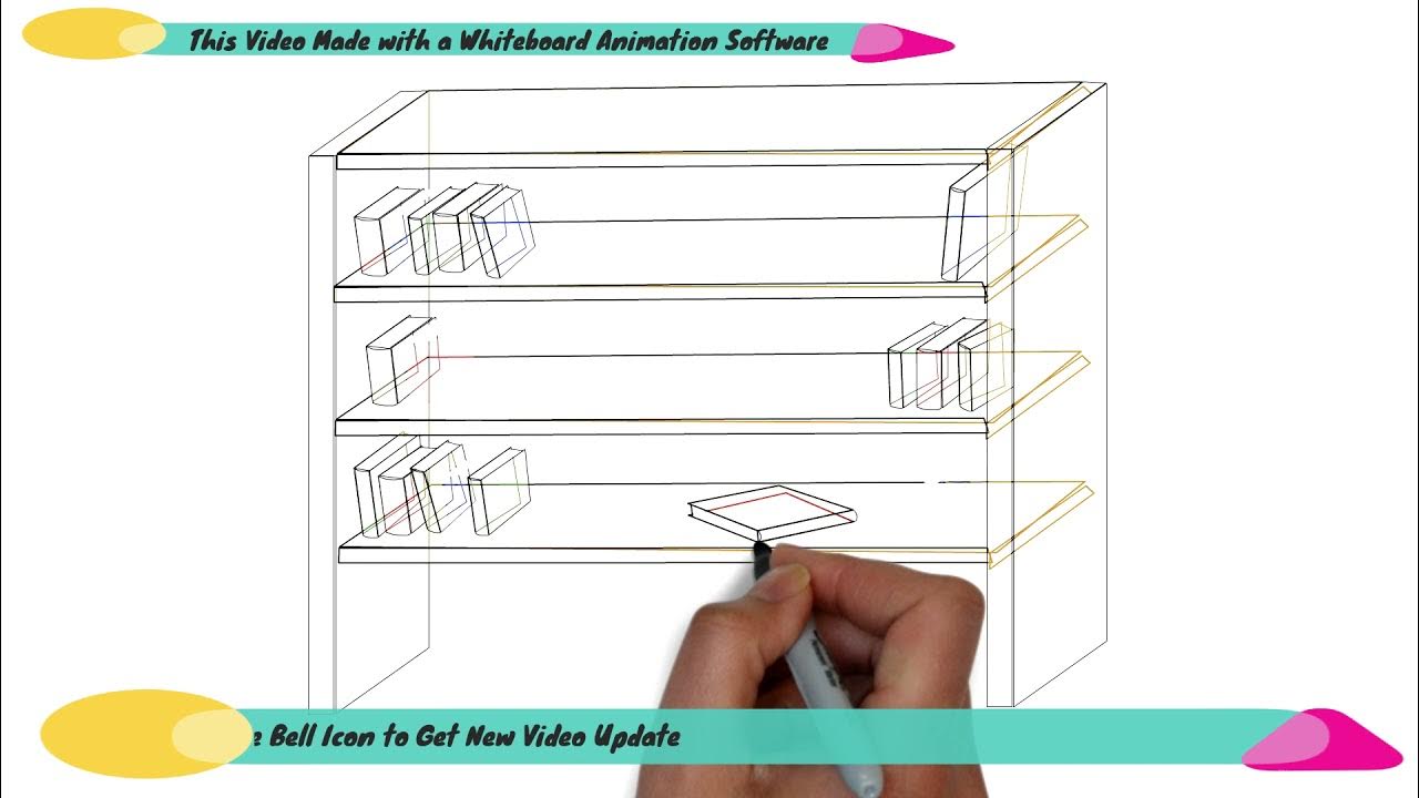 How to draw a bookshelf step by step - YouTube