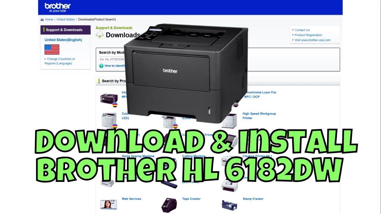 How To Download & Install Brother HL 6182DW Printer Driver in Windows ...