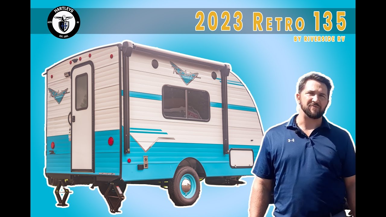 2023 Retro 135 Aqua Travel Trailer Walkthrough Tour - YouTube
