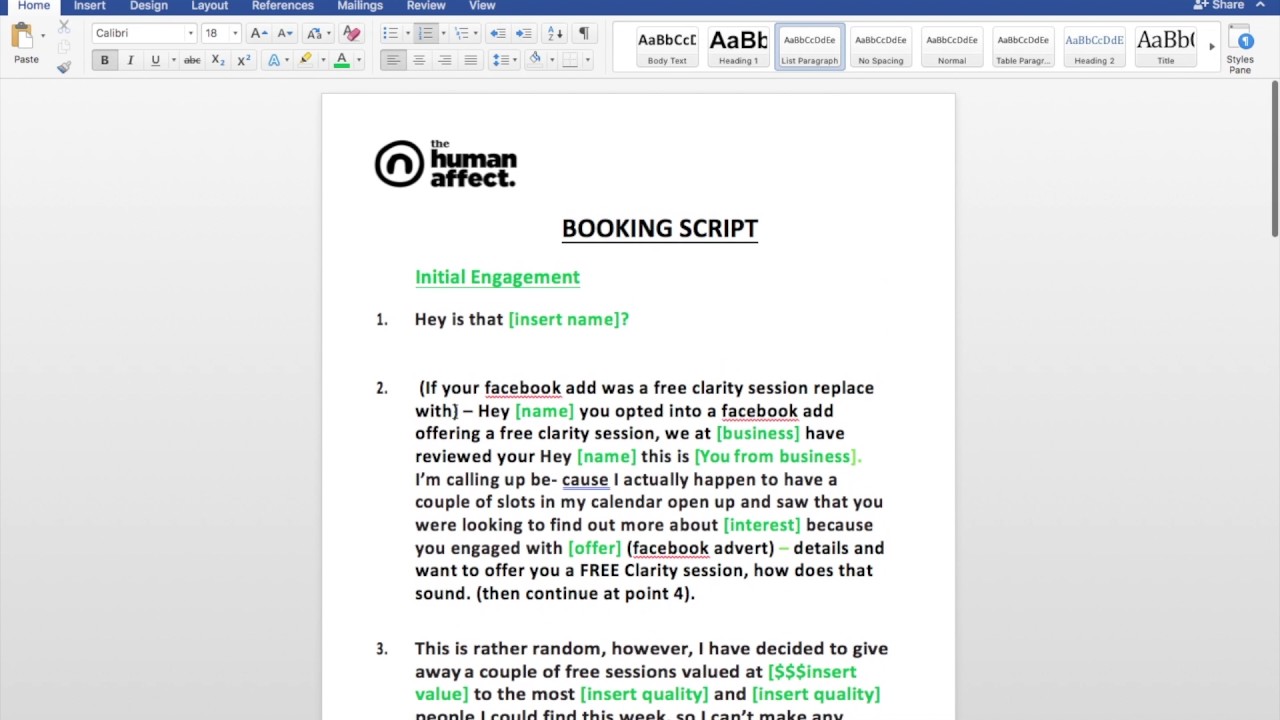 Booking Script - YouTube