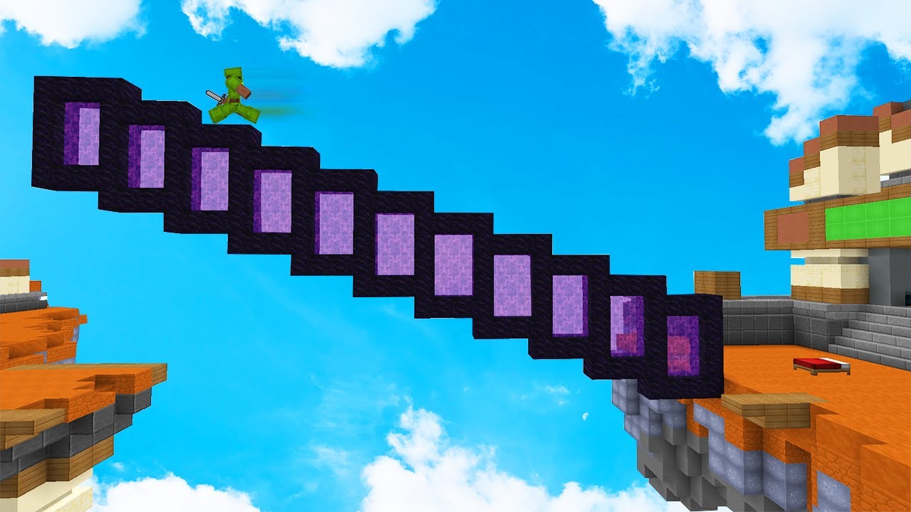 The NETHER PORTAL Staircase in Bedwars - YouTube