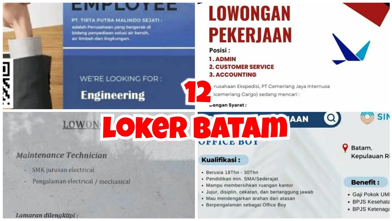 LOKER BATAM HARI INI ‼️ LOWONGAN KERJA 2023 - YouTube