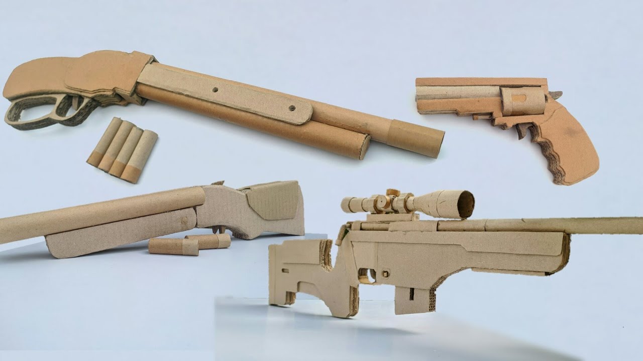 Amazing cardboard guns || how to make cardboard guns - YouTube