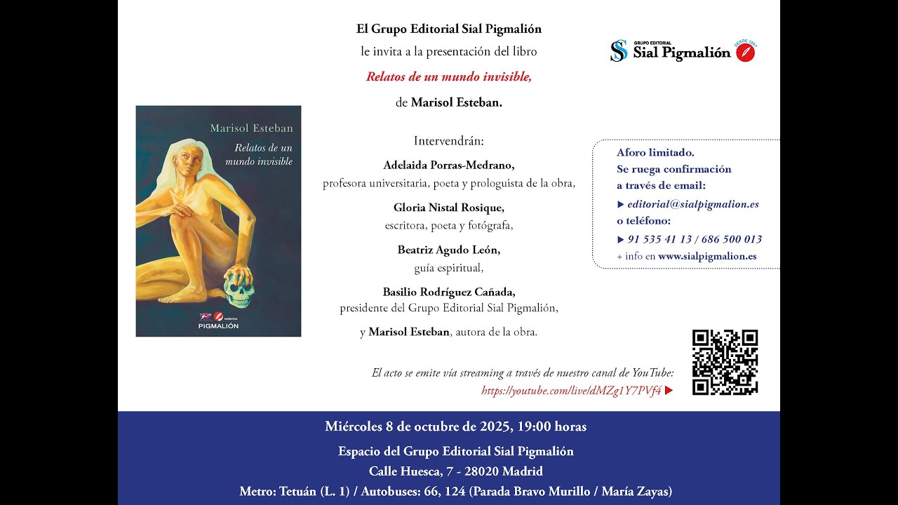 Presentación en Madrid del libro: Relatos de un mundo invisible - YouTube