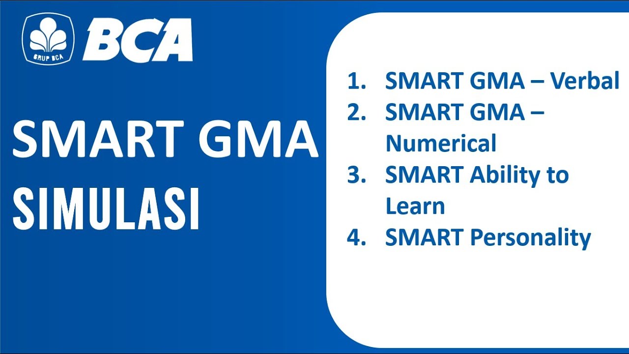 Psikotes Bank BCA Smart GMA Smart Ability to Learn - YouTube