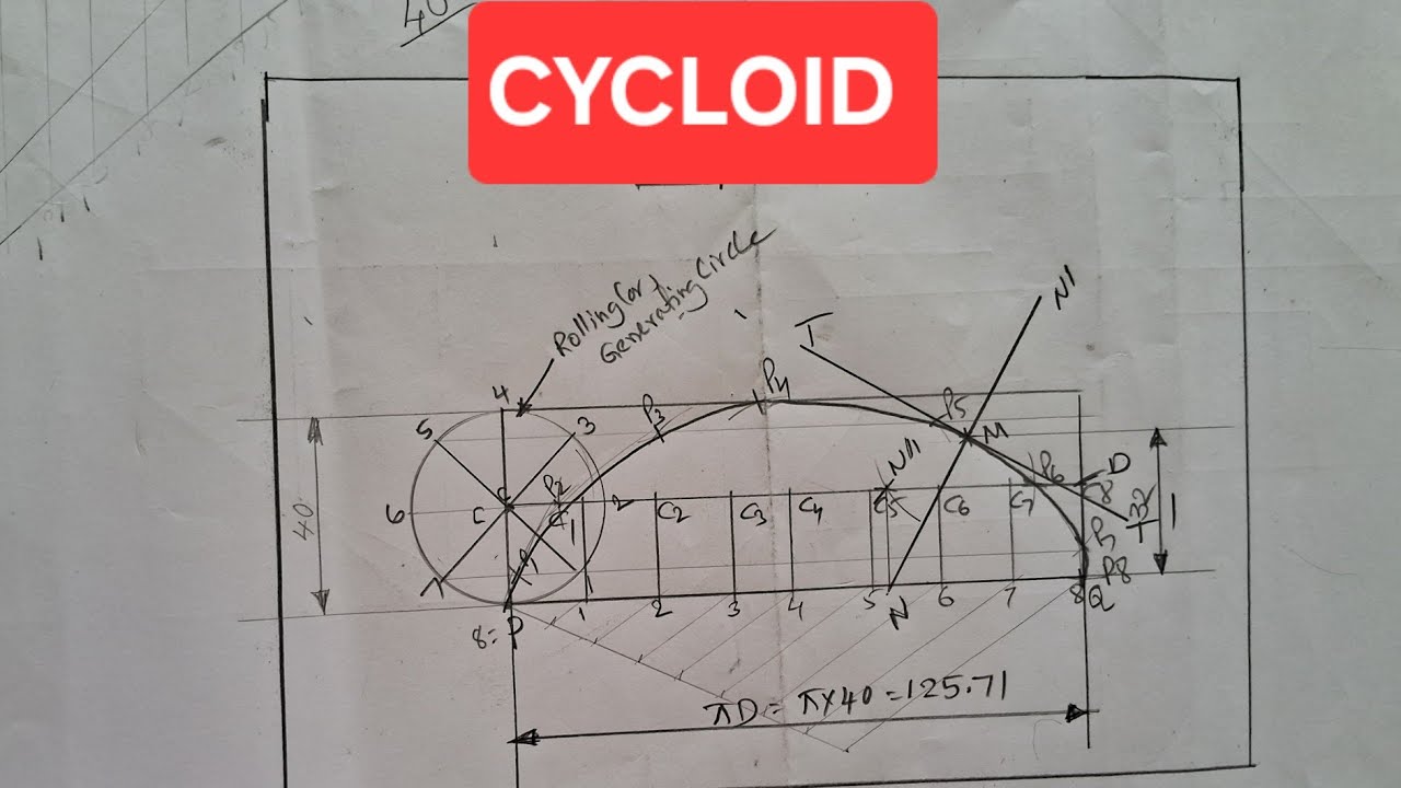 Construction of cycloid -engineering Drawing #cycloid # ...