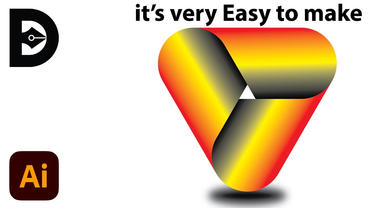 triangle shape design in adobe illustrator it's very easy design - YouTube
