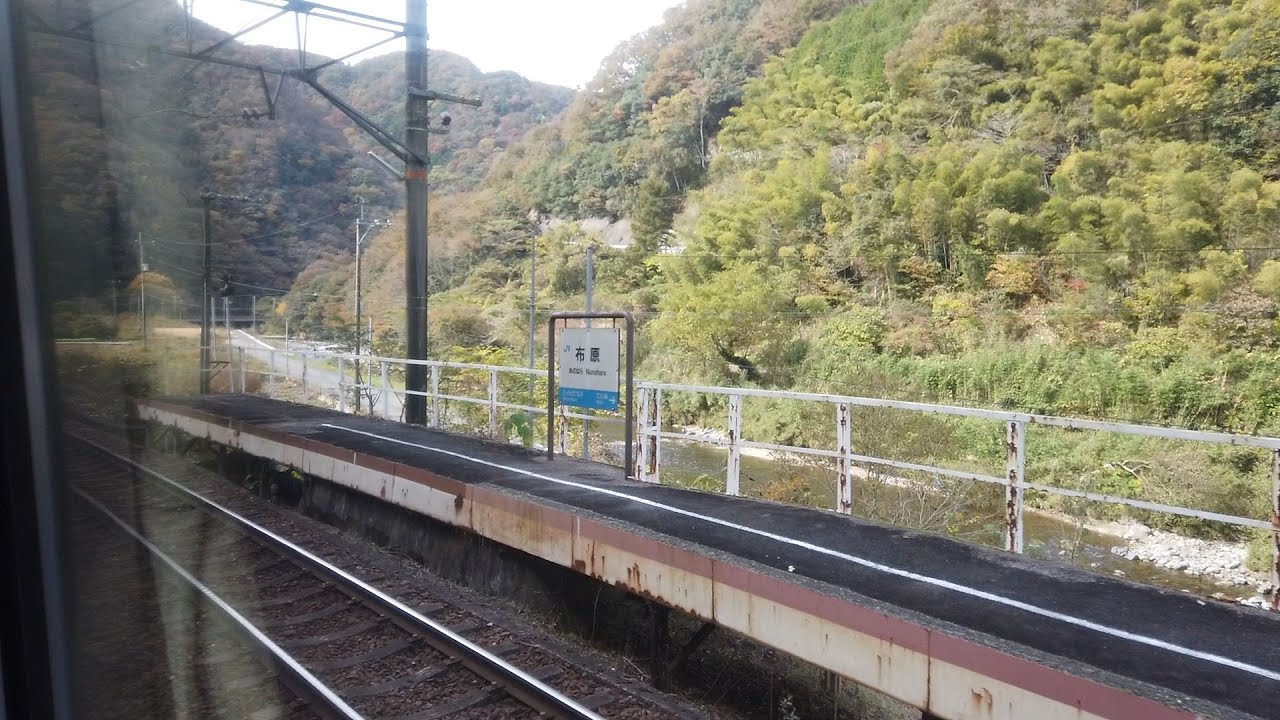 伯備線 新見～布原 車窓風景 芸備線列車のキハ120 JR Hakubi Line, Niimi Station to Nunohara ...