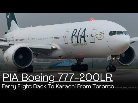 PIA Boeing 777 AP-BGZ Ferry Flight Back To Karachi From Toronto #aviation #pakistan #pia #yyz #apbgz