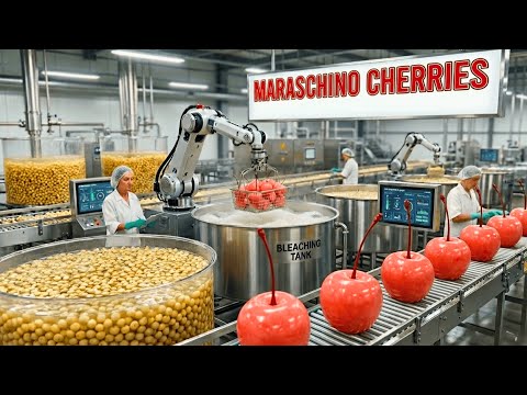 Inside a Modern Maraschino Cherry Factory: From Bleaching to Sweet Jarred Cherries (Full Process)