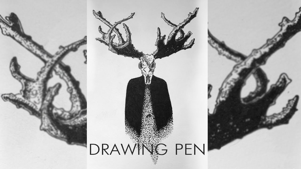Speed drawing - Deer man / Drawing pen - YouTube