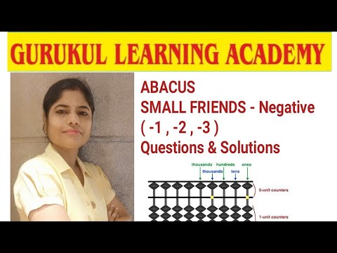 ABACUS SMALL FRIENDS - Negative ( -1 , -2 , -3 )... Questions ...