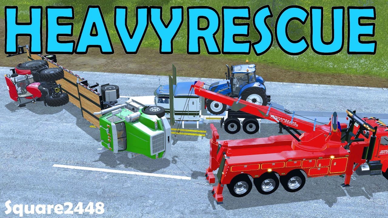 Farming Simulator 17 Heavy Rescue - Semi vs. Semi - Roll Over - YouTube