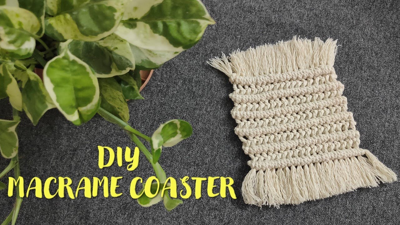 MACRAME COASTER DIY | Boho Macrame tutorial | Square macrame Tea ...