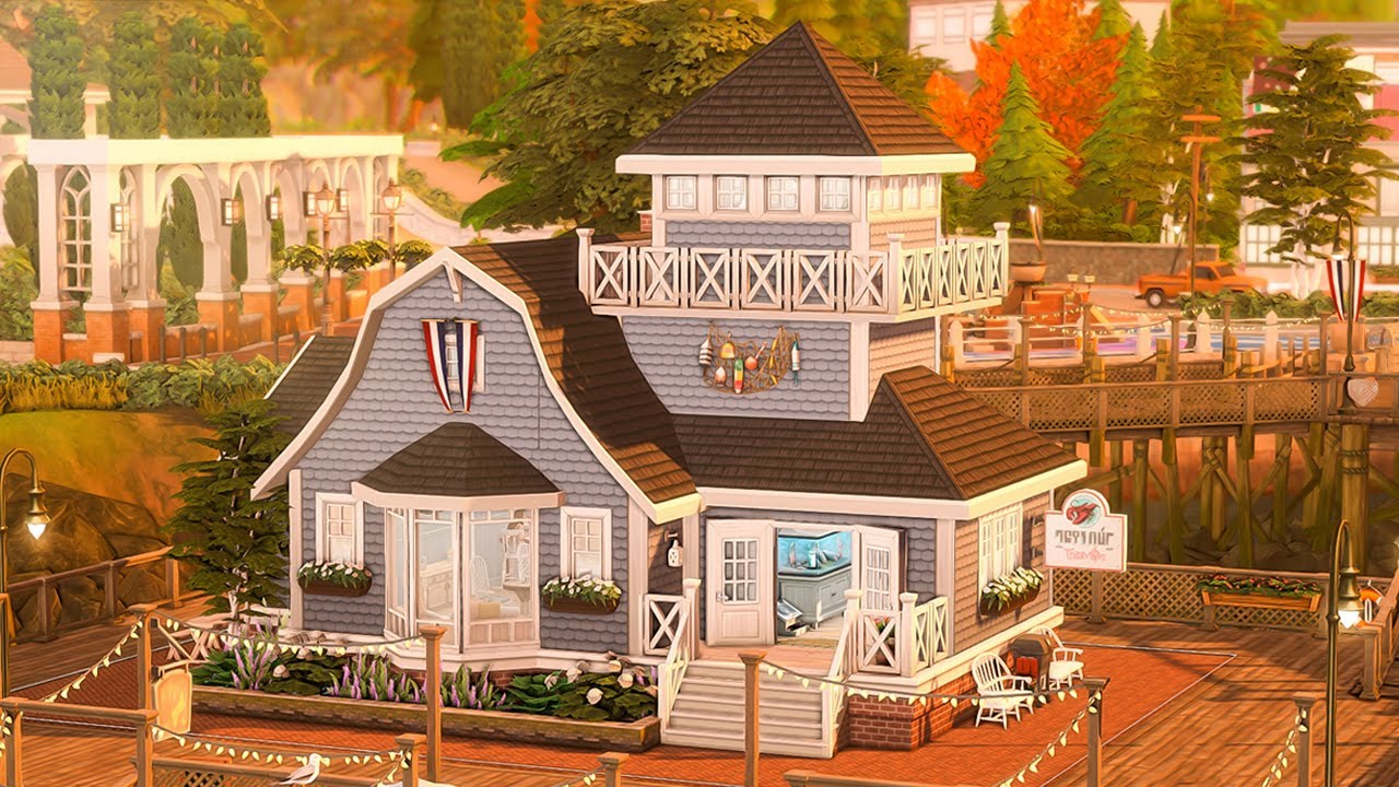 Cozy Brindleton Bay Bar 🦐 The Sims 4 Speed Build | No CC - YouTube