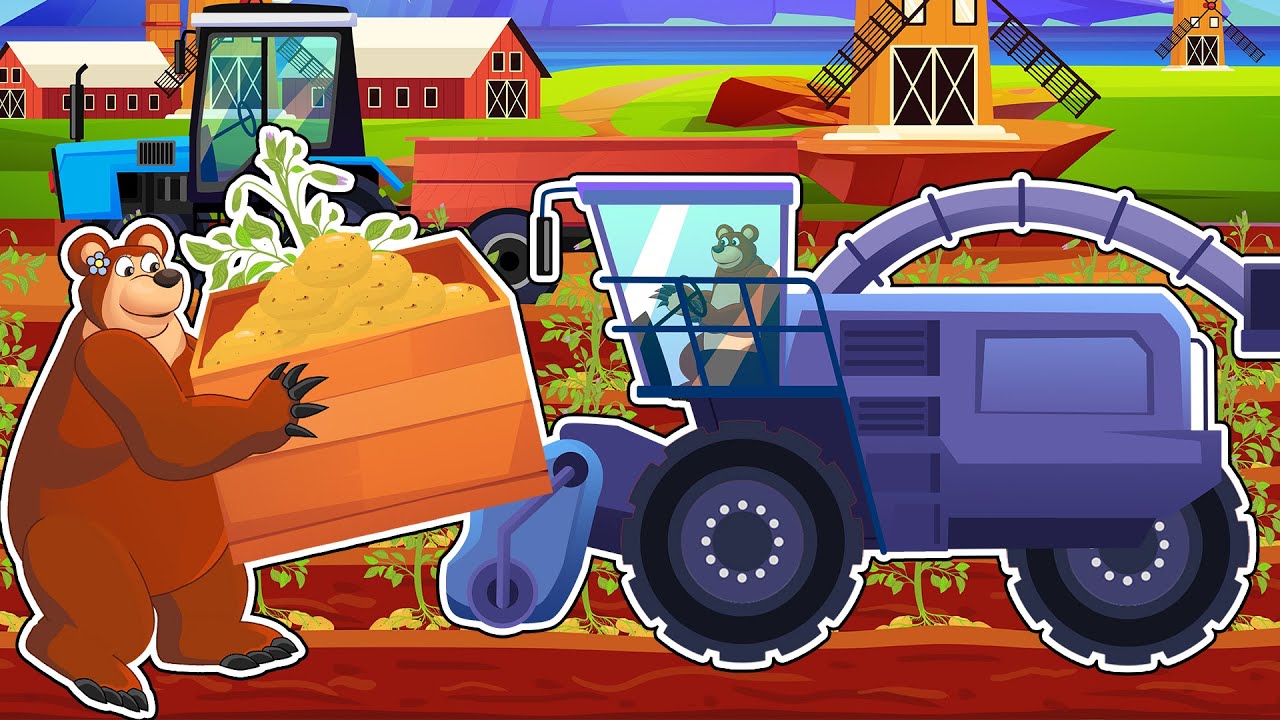 The Bear Farm: Bear Farmer Hardworking Harvesting and Producing Potato ...