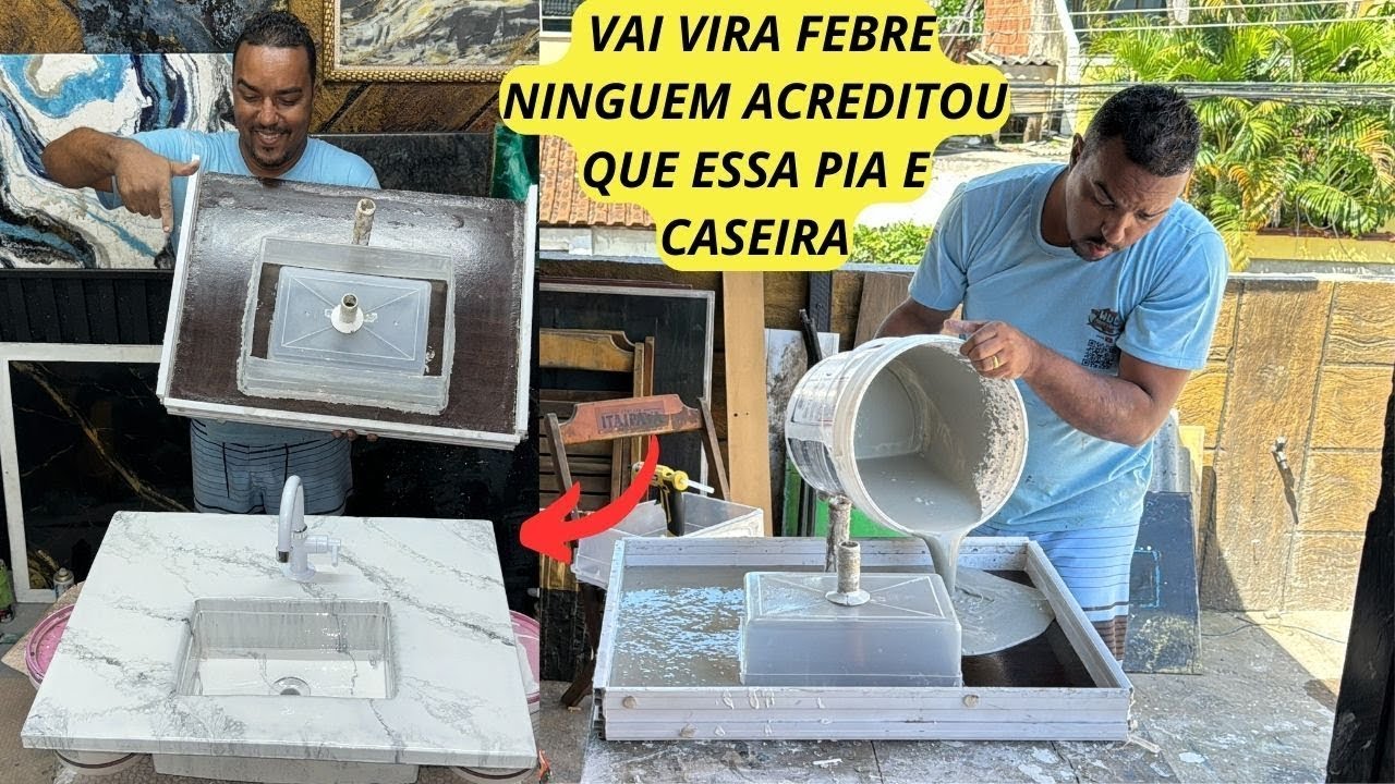 BRILHANTE IDEIA Passo a passo Como FAZER PIA CASEIRA COM POTE PLASTICO ...