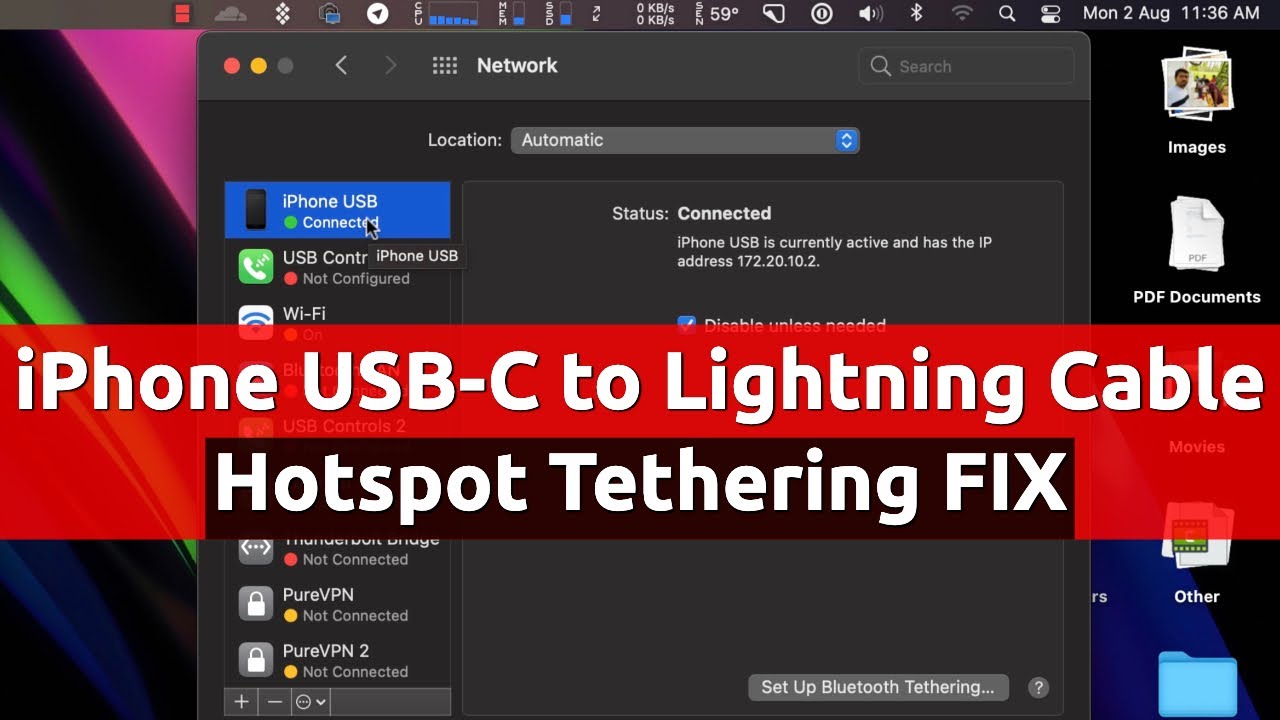 iPhone USB C to Lightning Cable HotSpot Tethering NOT WORKING | Let's ...