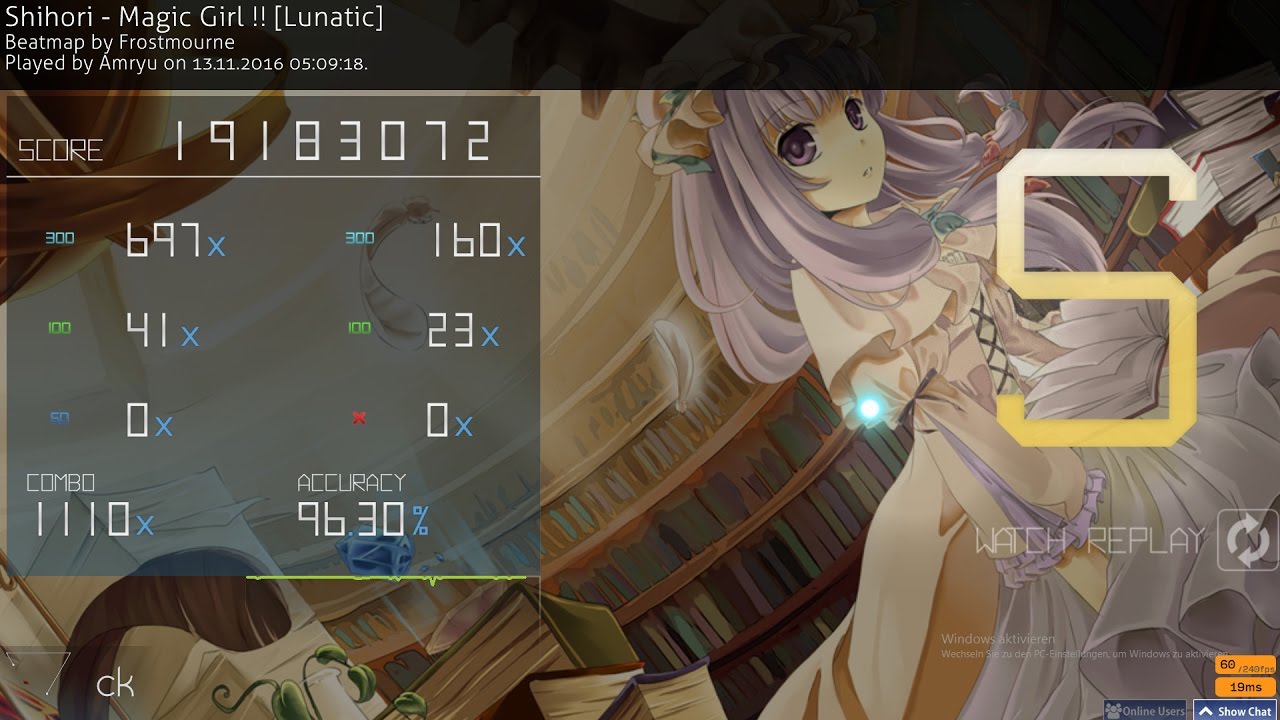 [osu!] Shihori - Magic Girl !! [Lunatic] | FC 96.30% - YouTube