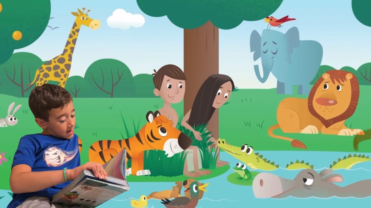 In the Beginning read by Cale from the Bible App For Kids Storybook ...